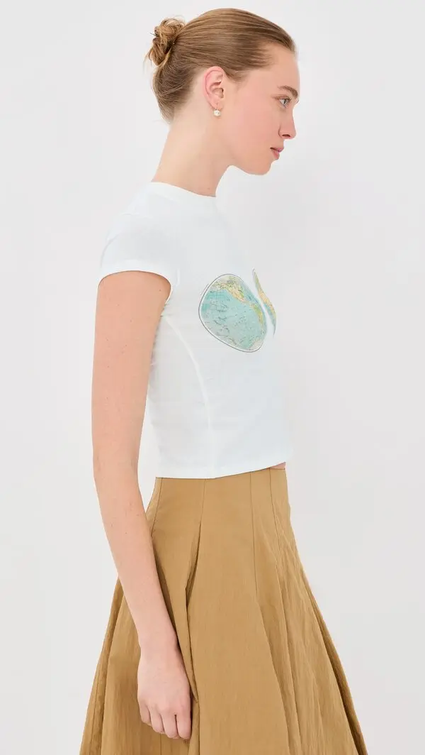 A.W.A.K.E. Mode Hemispheres" Printed Cotton T-shirt
