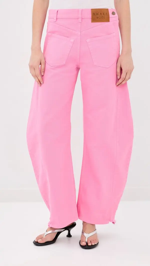A.W.A.K.E. Mode Paneled Denim Jeans - Pink