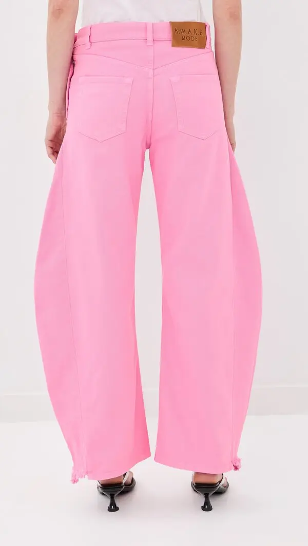 A.W.A.K.E. Mode Paneled Denim Jeans - Pink