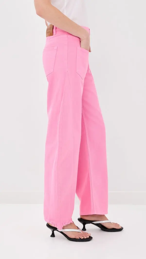 A.W.A.K.E. Mode Paneled Denim Jeans - Pink