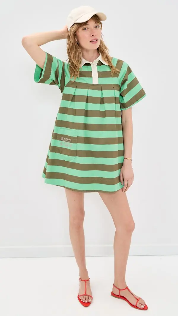 DAMSON MADDER Striped Mini Polo Dress
