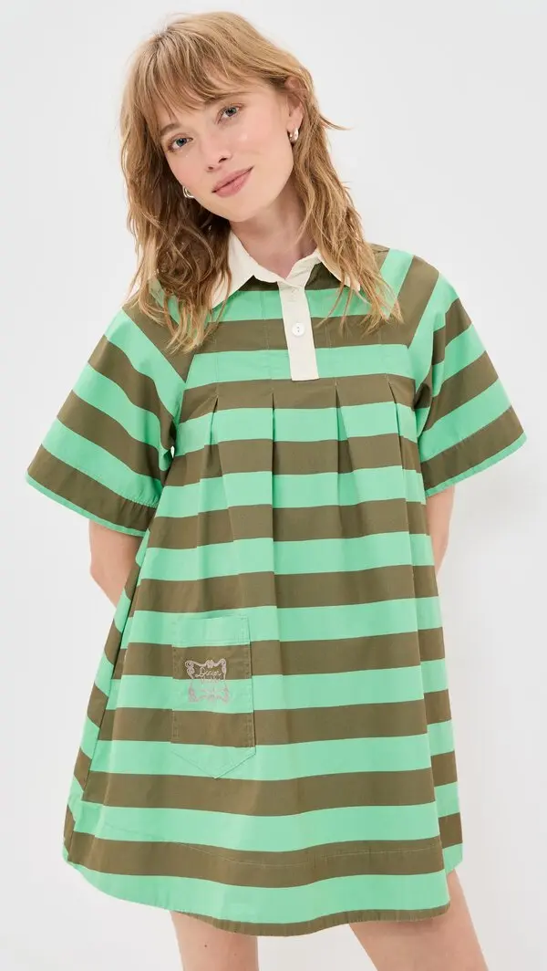 DAMSON MADDER Striped Mini Polo Dress