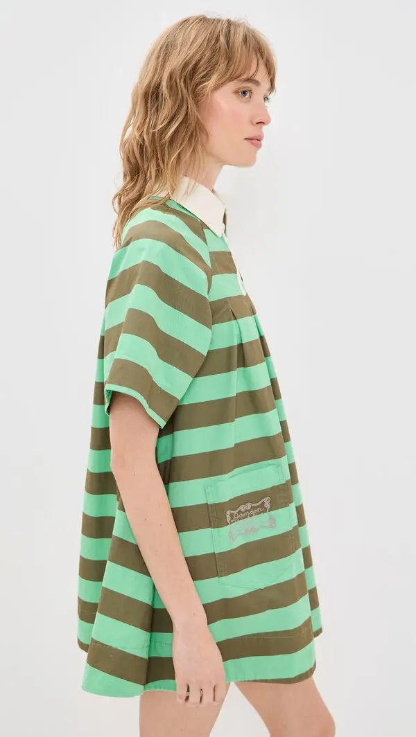DAMSON MADDER Striped Mini Polo Dress