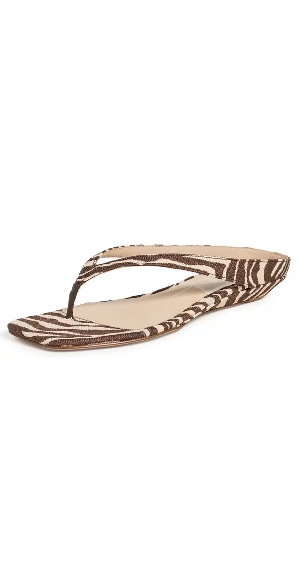 Dolce Vita Gizel Thong Sandals - Beige Zebra Raffia