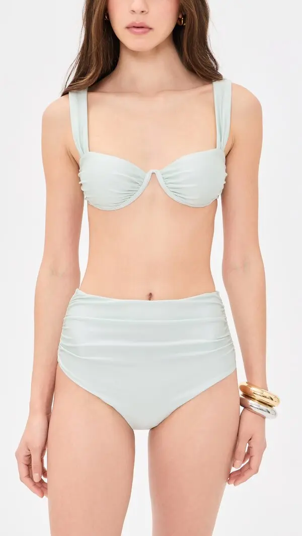 Simkhai Anniston Glitter Bikini Top