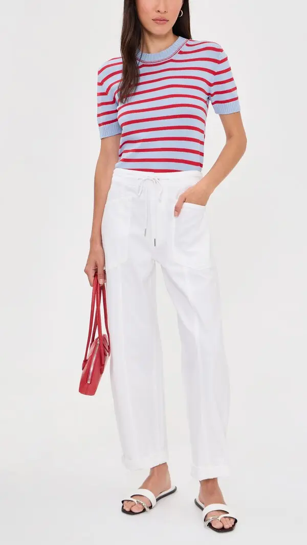 DAZE Villa Drawstring Barrel Pants - Lamb