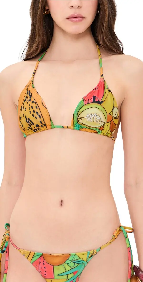 DONDE ESTEBAN Frutas Graphic Print Bikini Top - Multi