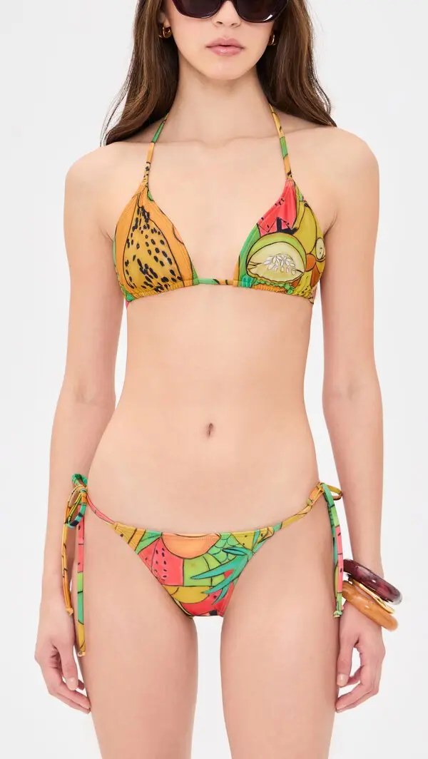 DONDE ESTEBAN Frutas Graphic Print Bikini Top - Multi
