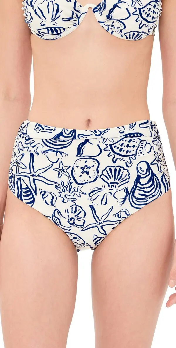 Simkhai Teya High Waisted Bikini Bottoms - Blueberry Multi