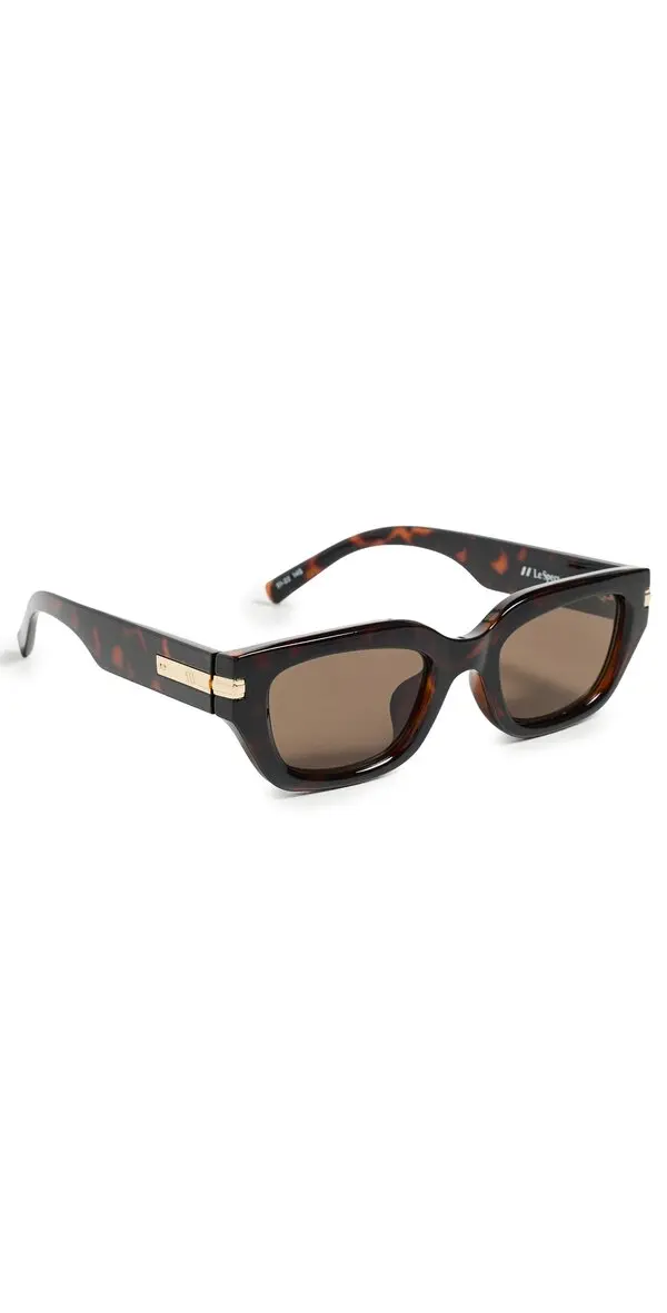 Le Specs Cubito Sunglasses With Tortoiseshell Acetate Frame - Tort