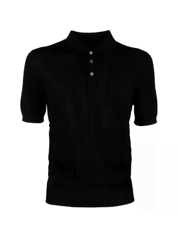 Tagliatore Cable-knit Polo Shirt