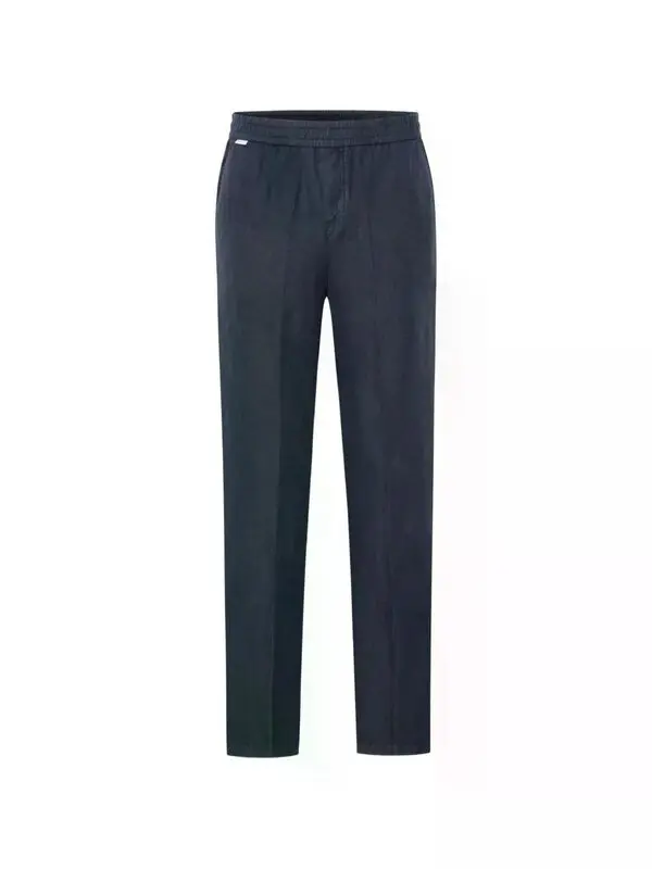 04651 / A TRIP IN A BAG Elasticated-waist Tapered Linen Trousers