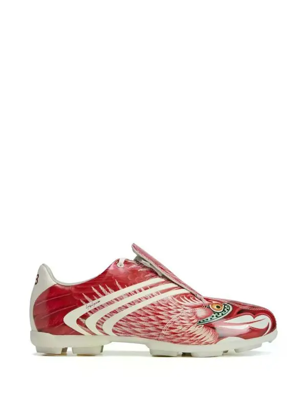 Y3 Graphic Print Lace-up Sneakers - Red