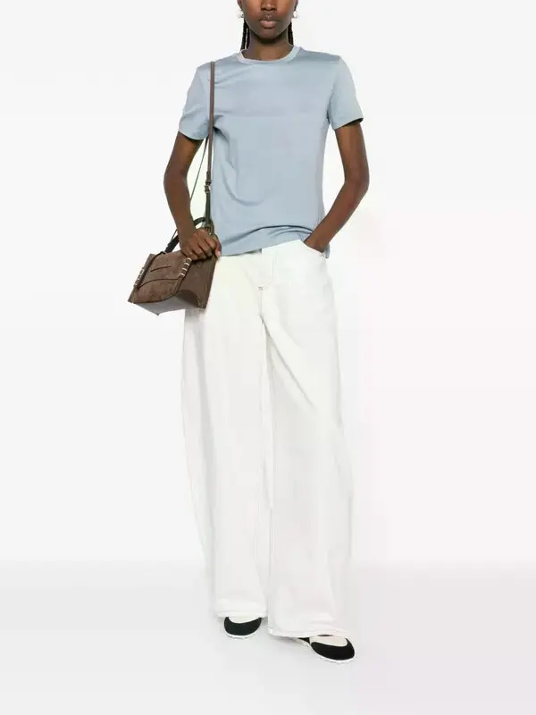 Max Mara Madia Logo-embroidered T-shirt - Blue