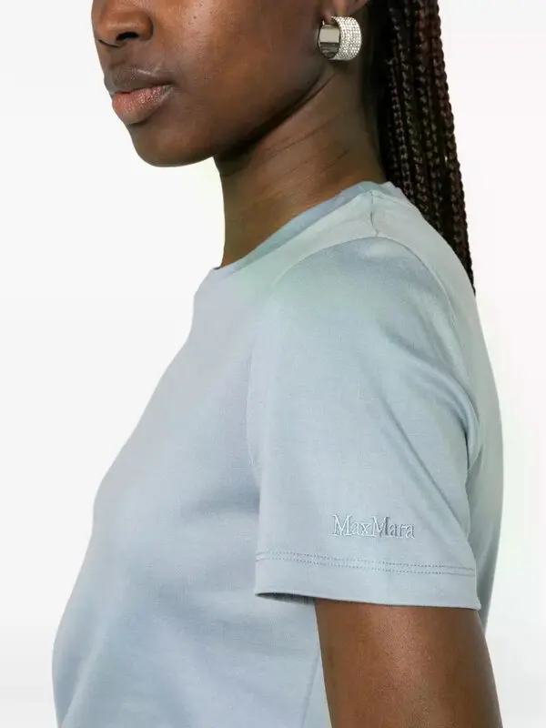 Max Mara Madia Logo-embroidered T-shirt - Blue