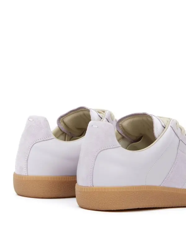 MAISON MARGIELA White Leather And Suede Lace-up Sneakers