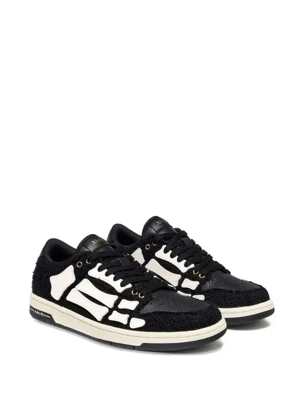 Amiri Skeleton Embellished Lace-up Sneakers - Black