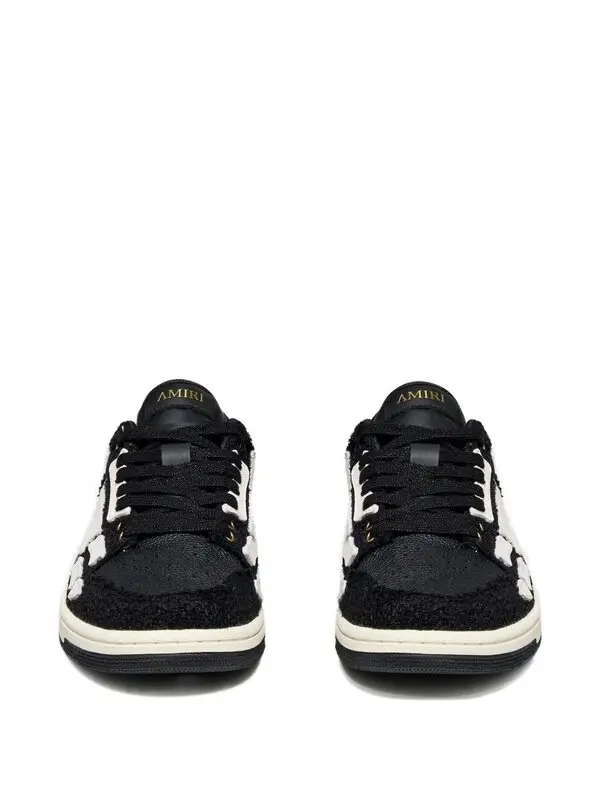 Amiri Skeleton Embellished Lace-up Sneakers - Black