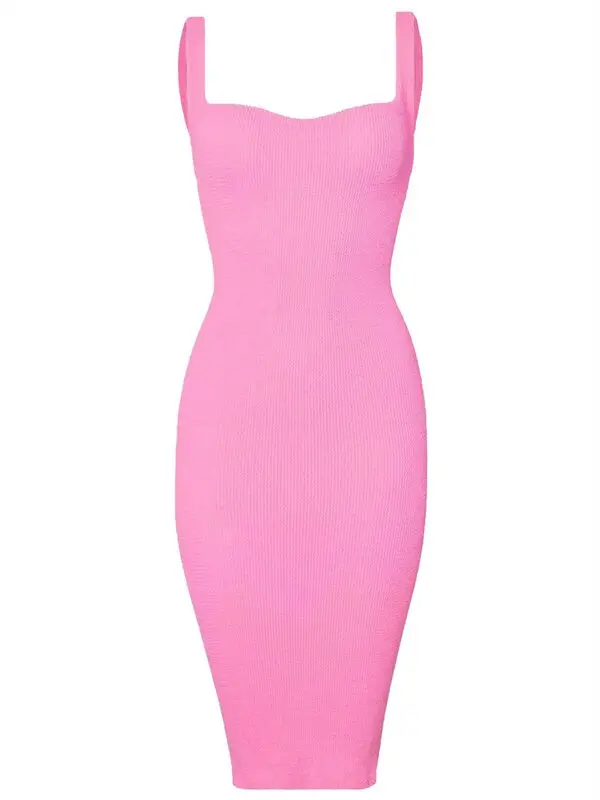 HUNZA G Square Neck Tank Dress - Bubblegum