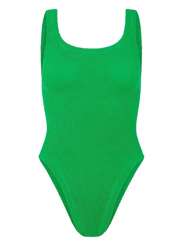 HUNZA G Square Neck One Piece Swimsuit - Emerald