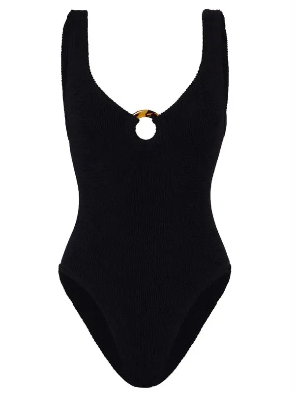 HUNZA G Celine Swimsuit With Tortoiseshell Hoop Detail