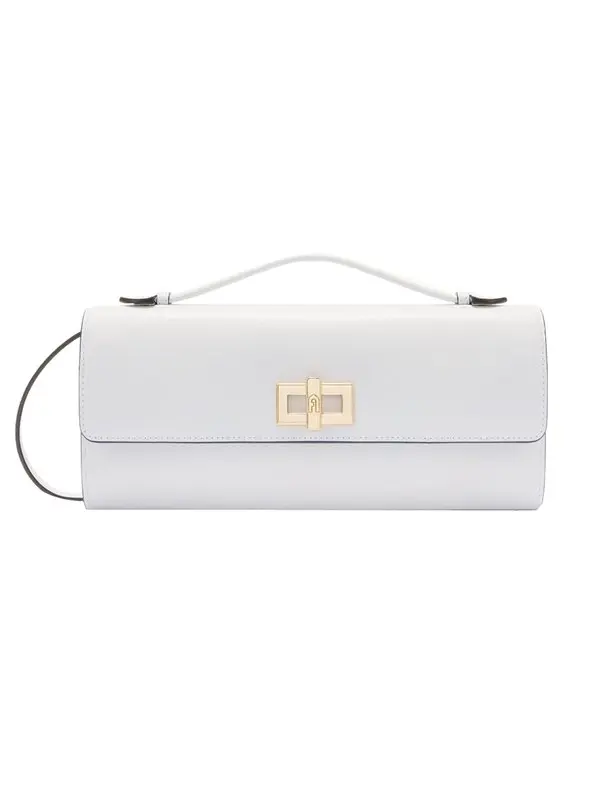 Furla Clara Baguette Leather Shoulder Bag - Talco