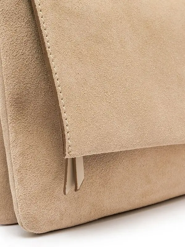 GIANNI CHIARINI Firenze Suede Crossbody Bag - Nude