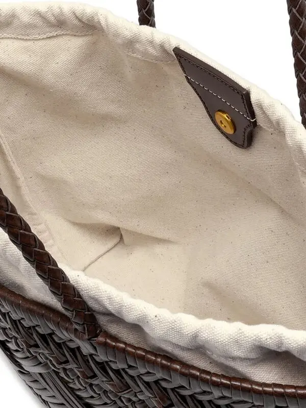 GIANNI CHIARINI Firenze Woven Leather Bucket Bag With Drawstring Closure