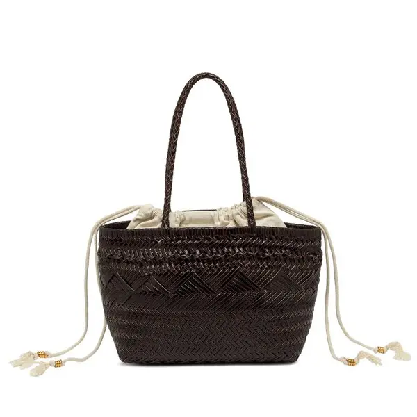 GIANNI CHIARINI Firenze Woven Leather Bucket Bag With Drawstring Closure