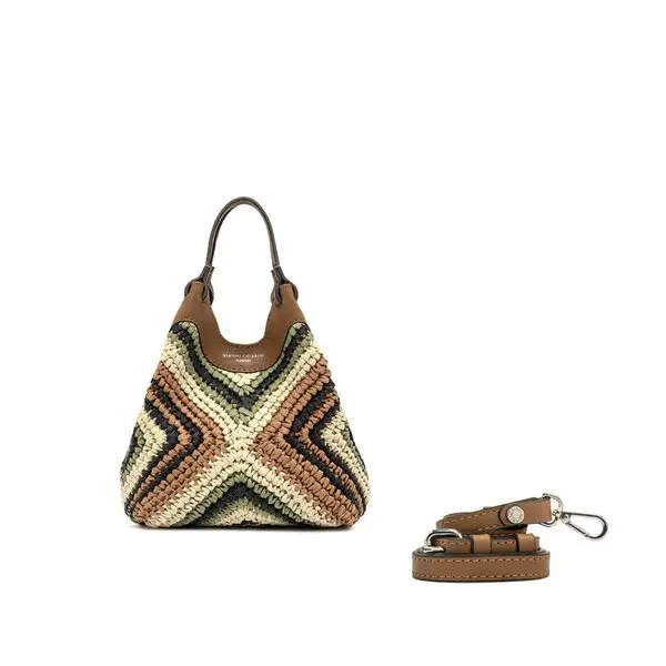 GIANNI CHIARINI Woven Shoulder Bag With Top Handles - Willow