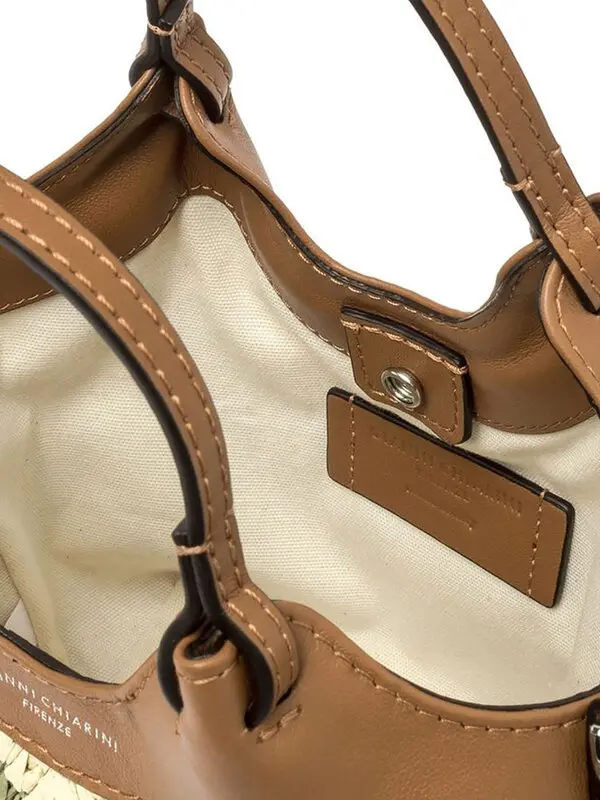GIANNI CHIARINI Woven Shoulder Bag With Top Handles - Willow