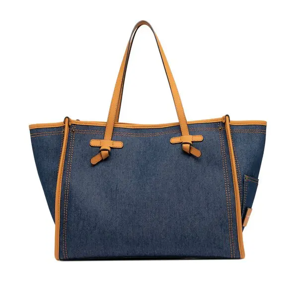 GIANNI CHIARINI Firenze Marcella Denim Tote Bag With Pouch - Blue/mou