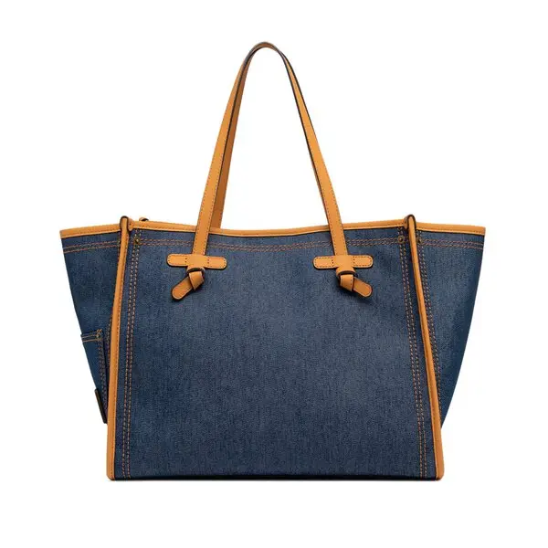GIANNI CHIARINI Firenze Marcella Denim Tote Bag With Pouch - Blue/mou