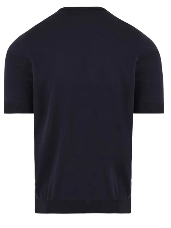 FILIPPO DE LAURENTIIS Short Sleeve Silk Sweater - Oltremare