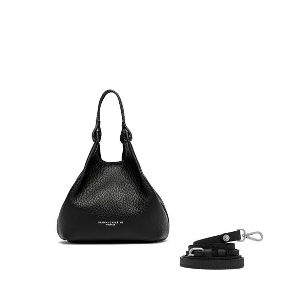 GIANNI CHIARINI Dua Textured Leather Shoulder Bag - Nero
