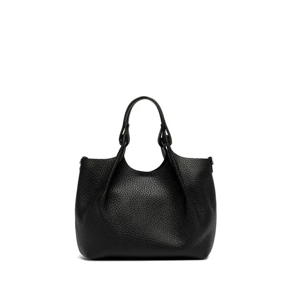 GIANNI CHIARINI Dua Maxi Grained Leather Shoulder Bag With Pouch - Nero