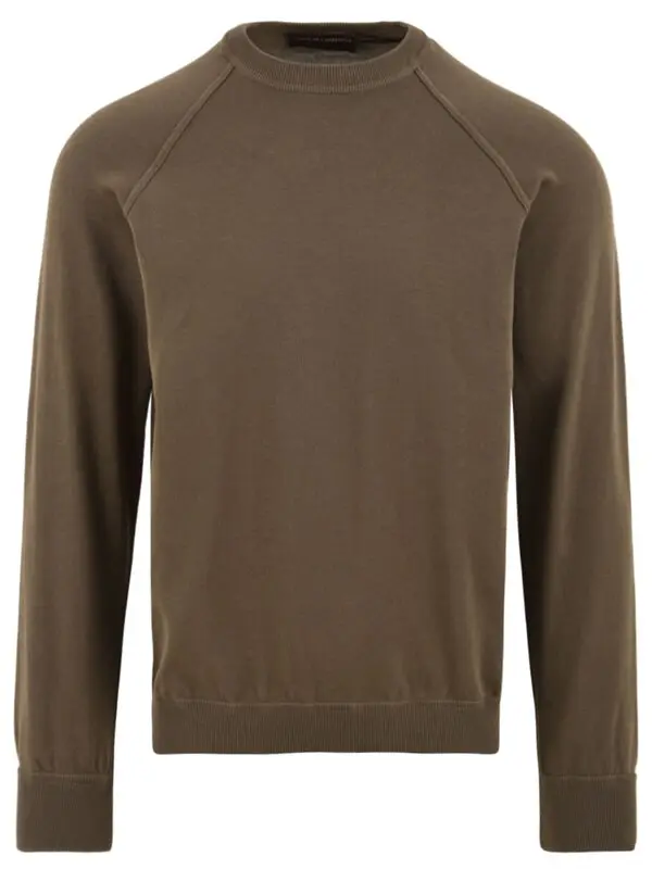 FILIPPO DE LAURENTIIS Crew Neck Raglan Sleeve Sweater - Olio