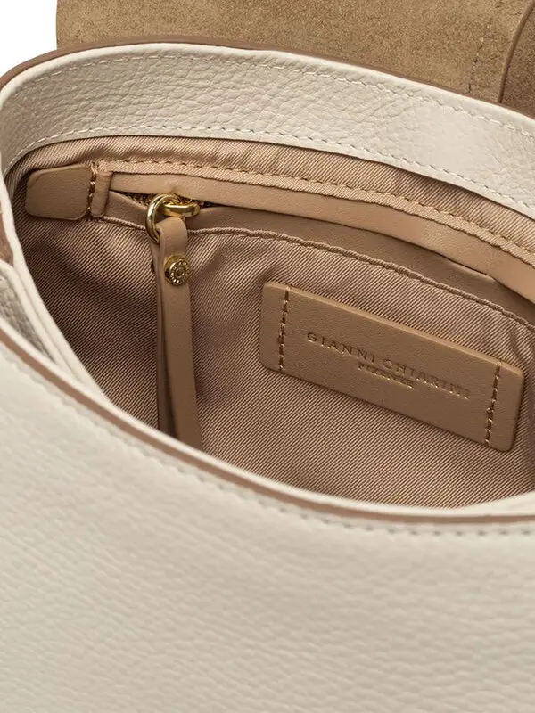 GIANNI CHIARINI Firenze Helena Round Leather Bag - Marble