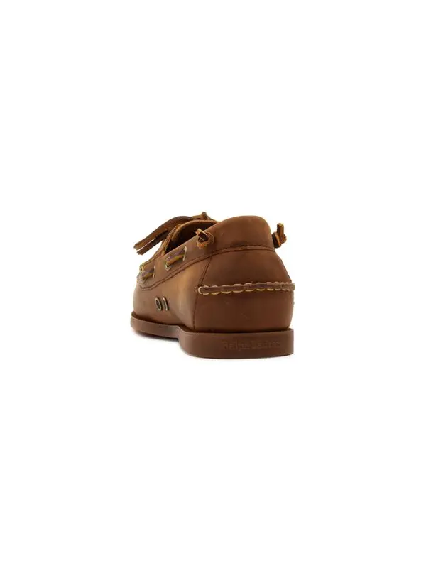 Ralph Lauren Oiled And Waxed Leather Boat Shoes - Deep Saddle
