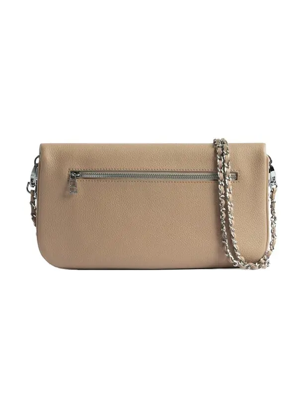 Zadig&Voltaire Rock Clutch Bag With Rhinestone Wings - Clay
