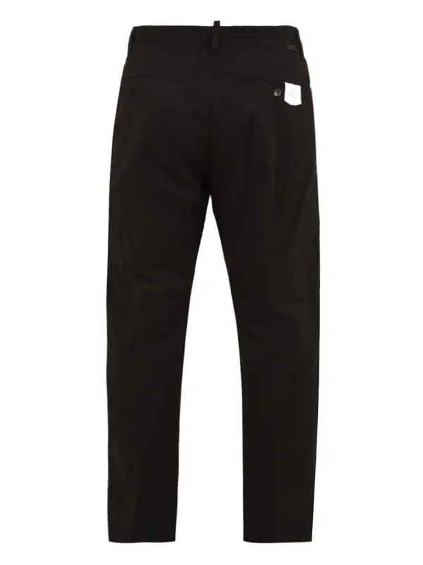 SIVIGLIA Slim Fit Cotton Trousers - Black