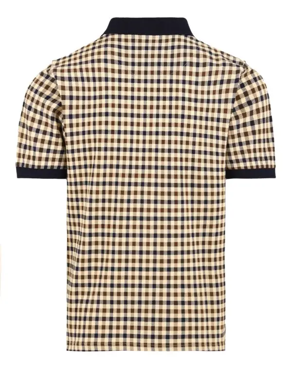 Aquascutum Short Sleeve Checked Polo Shirt