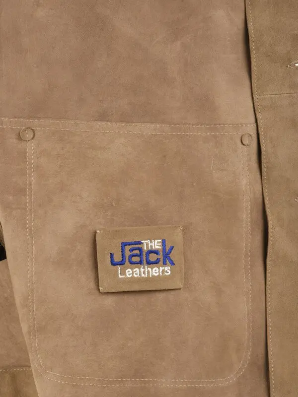 THE JACK LEATHERS Suede And Leather Jacket - Vanilla