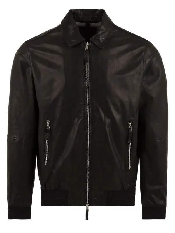 THE JACK LEATHERS Bomber Jacket In Nappa Leather - Black
