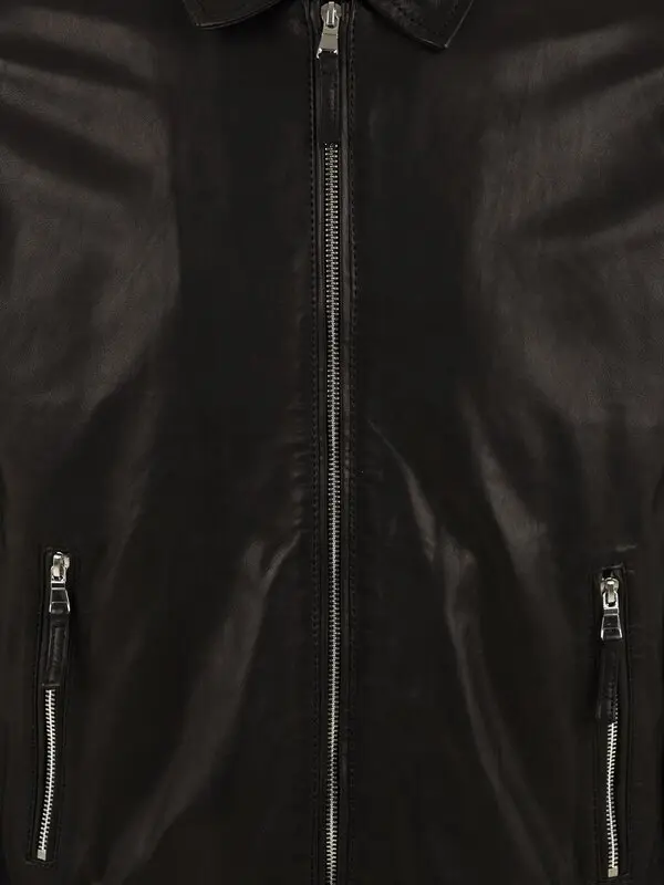 THE JACK LEATHERS Bomber Jacket In Nappa Leather - Black