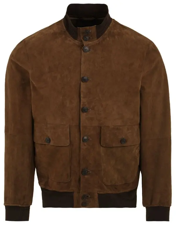 THE JACK LEATHERS Suede Button-front Jacket - Pecan
