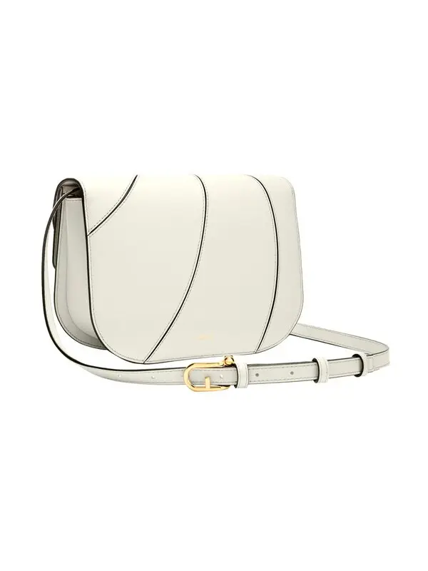 Furla Sfera Small Crossbody Bag With Suede Flap And Sphere Clasp - Cream