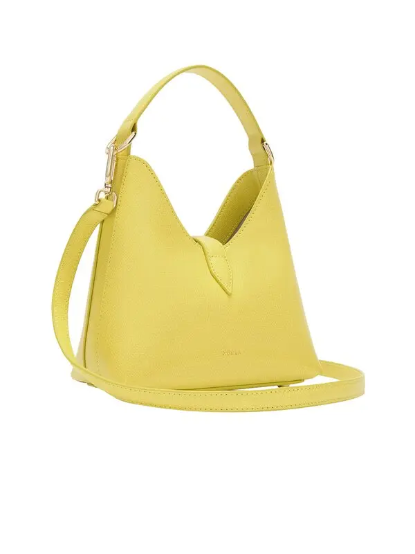 Furla Iride Mini Hobo Bag In Printed Leather - Mudec Yellow