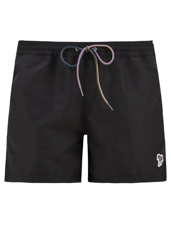Paul Smith Swim Shorts With Zebra Logo - Black