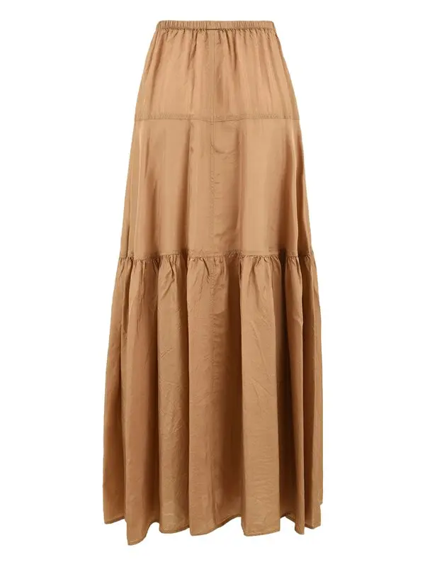 Aspesi Long Tiered Viscose Skirt
